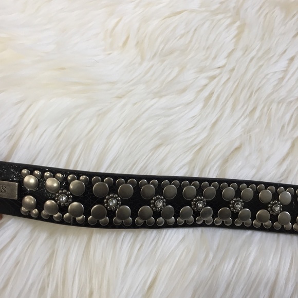 Guess | Accessories | Guess Black Silver Rhinestone Studded Belt | Poshmark